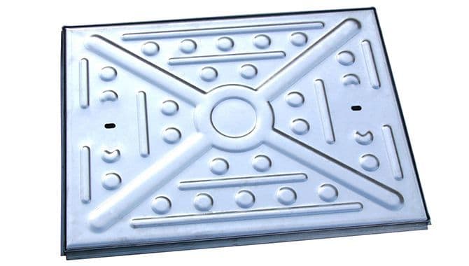 Manhole Cover 10 Tonne Glvw Galvanised Steel Frame 600 X 450mm 52Cg