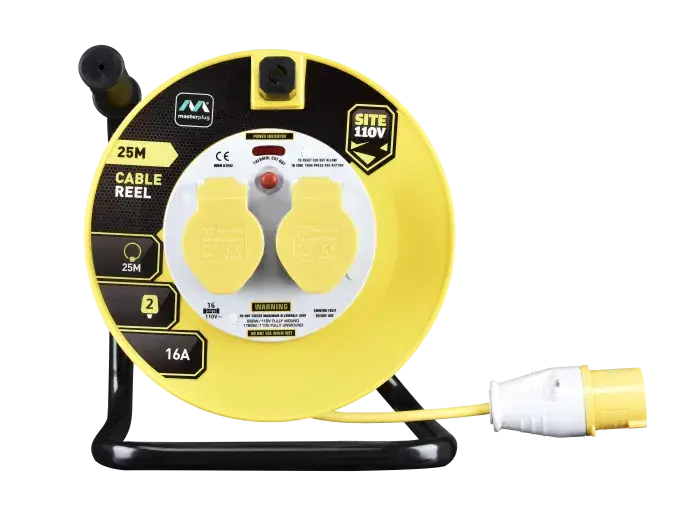 Masterplug 2 Gang Cable Reel With Thermal Cut Out 25m