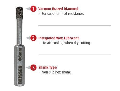 Reisser Diamond Porcelain Tile Bit 7 0mm 1pc