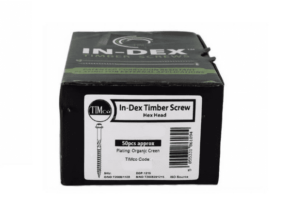 Timco In-Dex Timber Screw HEX HEAD