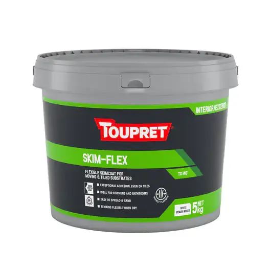 Toupret Skim Flex Ready To Use Flexible Skimcoat Interior/Exterior 5kg