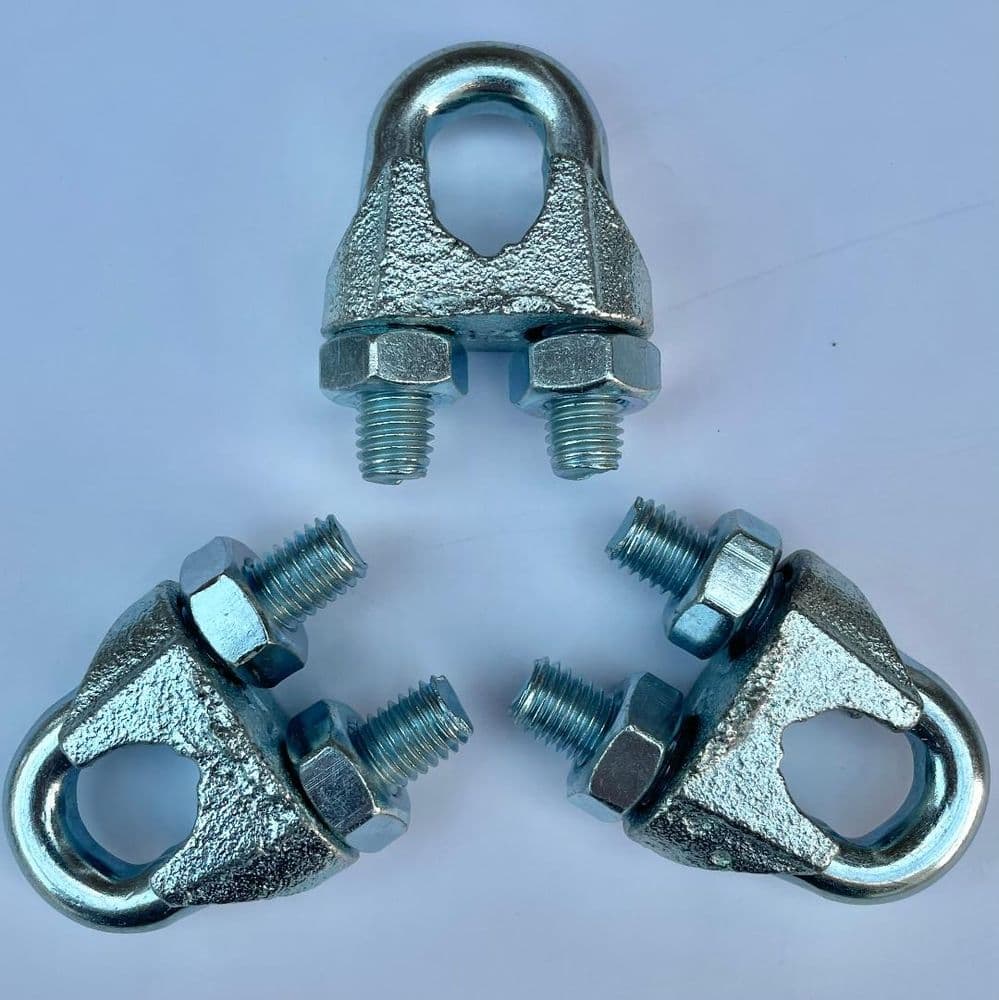 10 X 12mm Wire Rope Grips Heavy Duty U Bolt Steel Cable Clamp Fixings