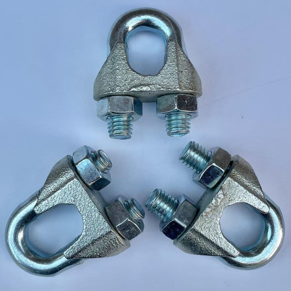 10 X 16mm Wire Rope Grips Heavy Duty U Bolt Steel Cable Clamp Fixings