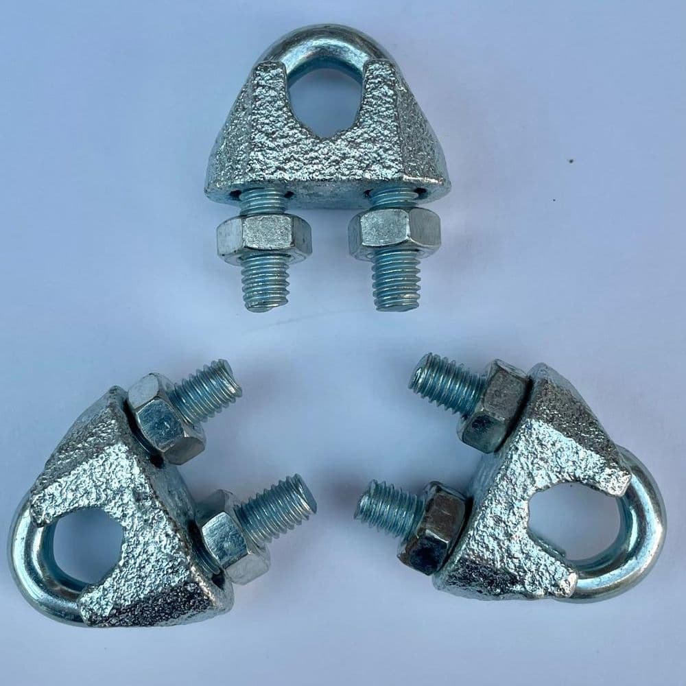 10 X 8mm Wire Rope Grips Heavy Duty U Bolt Steel Cable Clamp Fixings