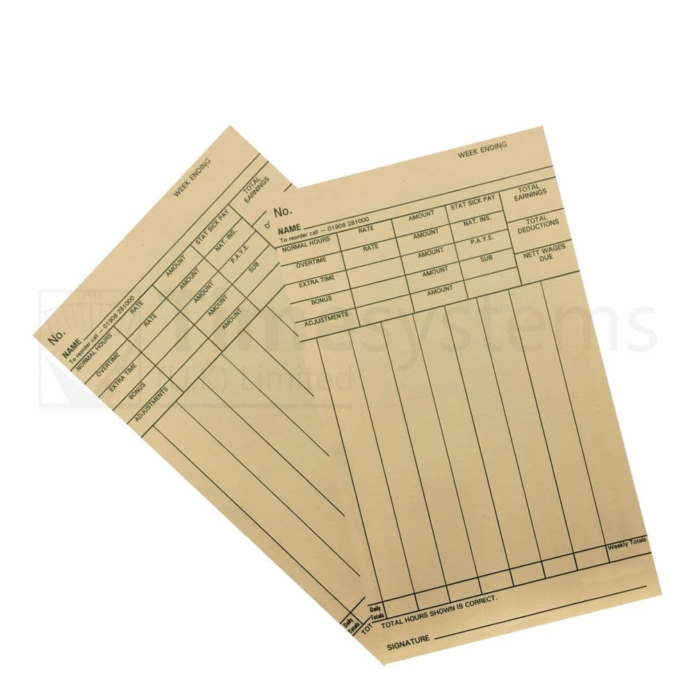 A30 Time Clock Cards