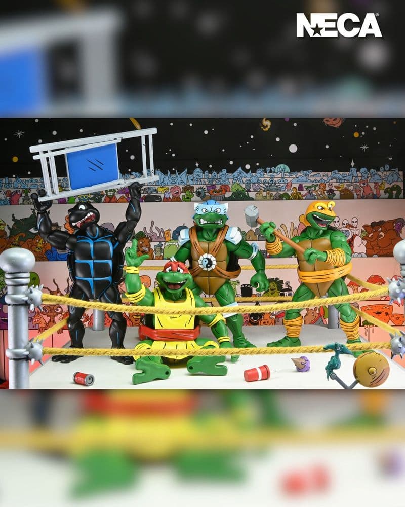 NECA Teenage Mutant Ninja Turtles Archie Comics Stump Wrestling 4 Pack ...