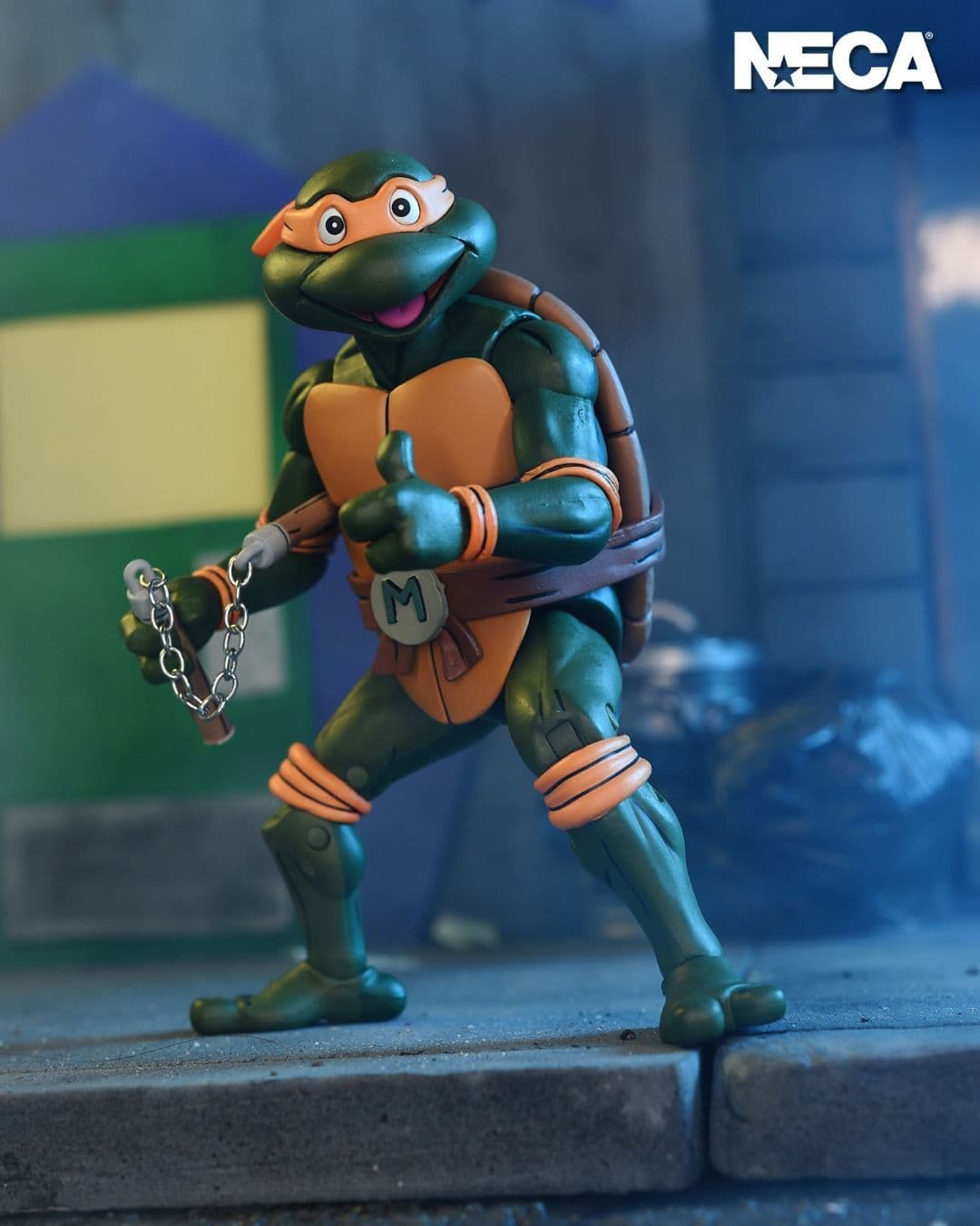 NECA Teenage Mutant Ninja Turtles Cartoon Michelangelo VHS Figure - INSTOCK