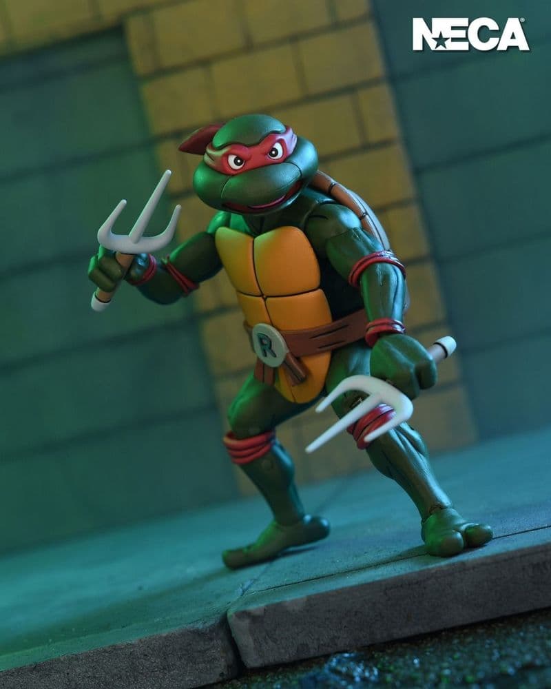 NECA Teenage Mutant Ninja Turtles Cartoon Raphael VHS Figure - INSTOCK