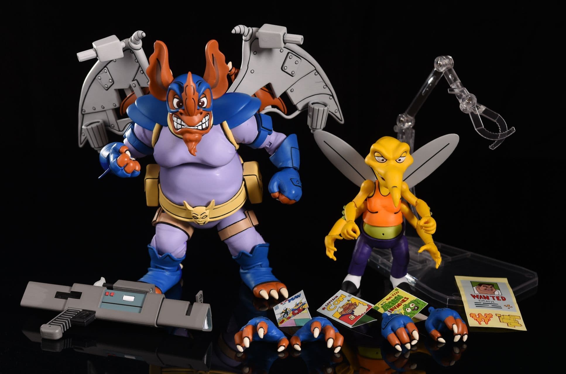 NECA Teenage Mutant Ninja Turtles Cartoon Series Wingnut and Screwloose ...