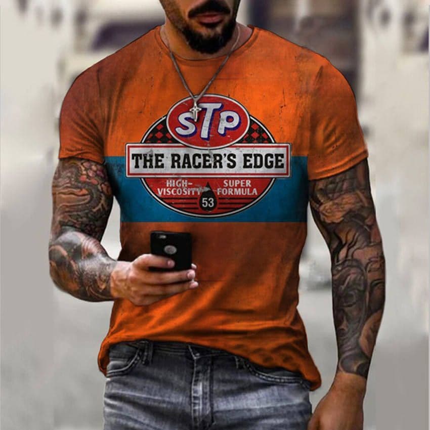 Retro STP Motorsport Inspired Adult 3d Print T Shirt