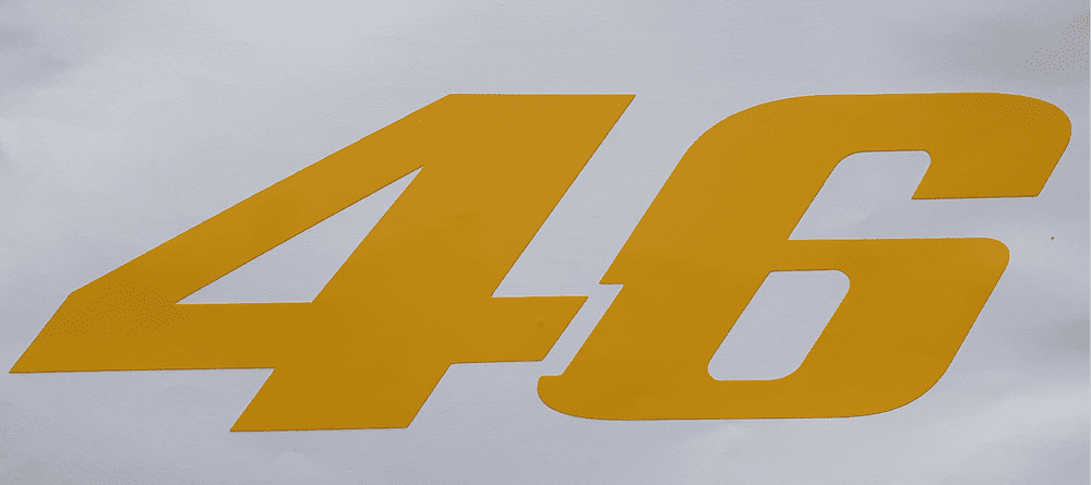 Valentino Rossi 46 Race Number Decal Medium Size