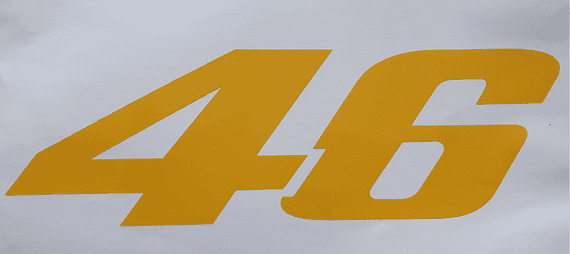 Valentino Rossi 46 Race Number Decal Medium Size