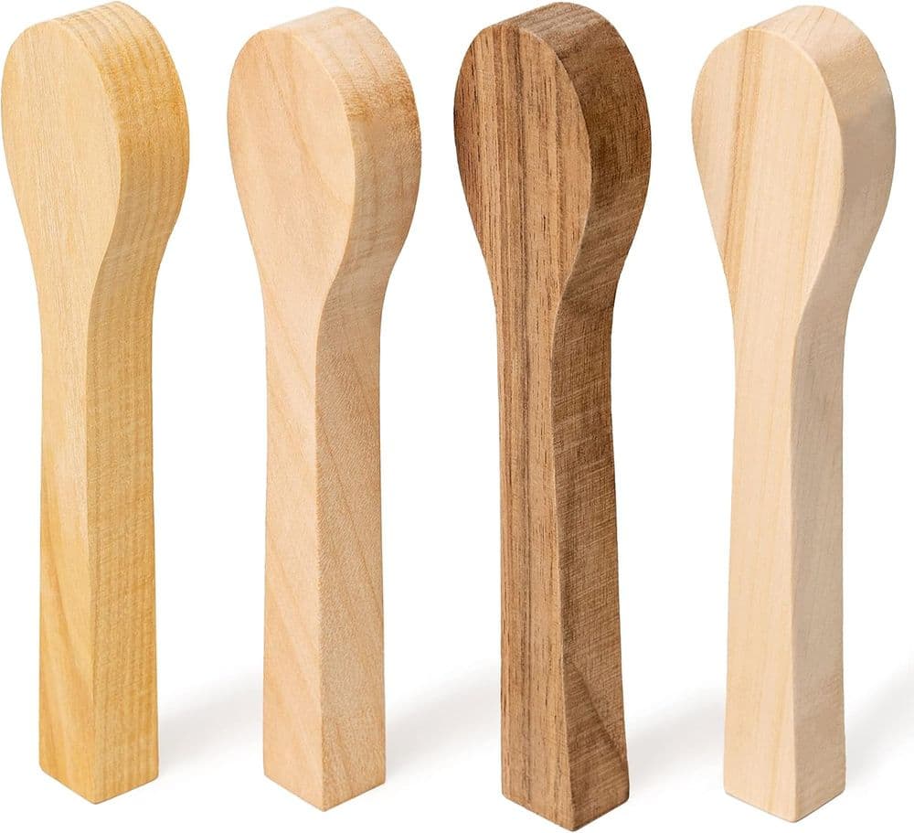 BeaverCraft Pack of 4 Wood Carving Spoon Blanks