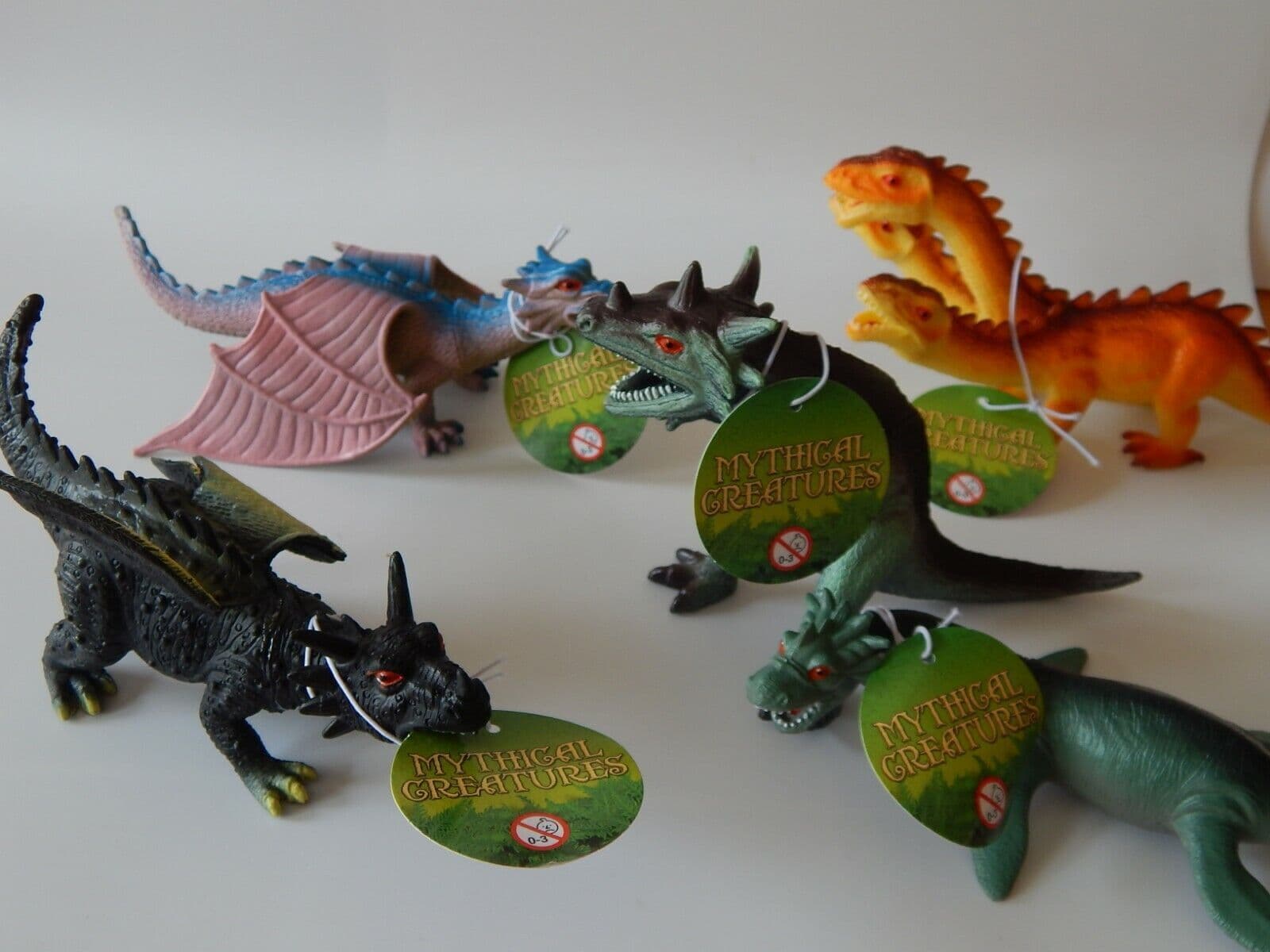 Set of 5 Dragons Plastic Toy Figures Mythical creatures Dragon Monster