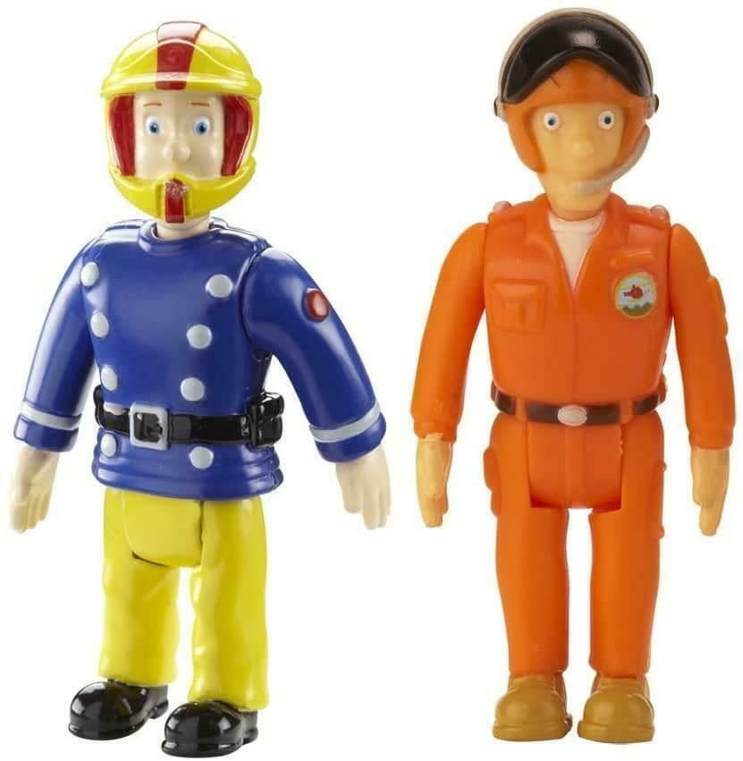 Fireman Sam TWIN FIGURE PACKS - Sam with Quad bike helmet & Tom Thomas