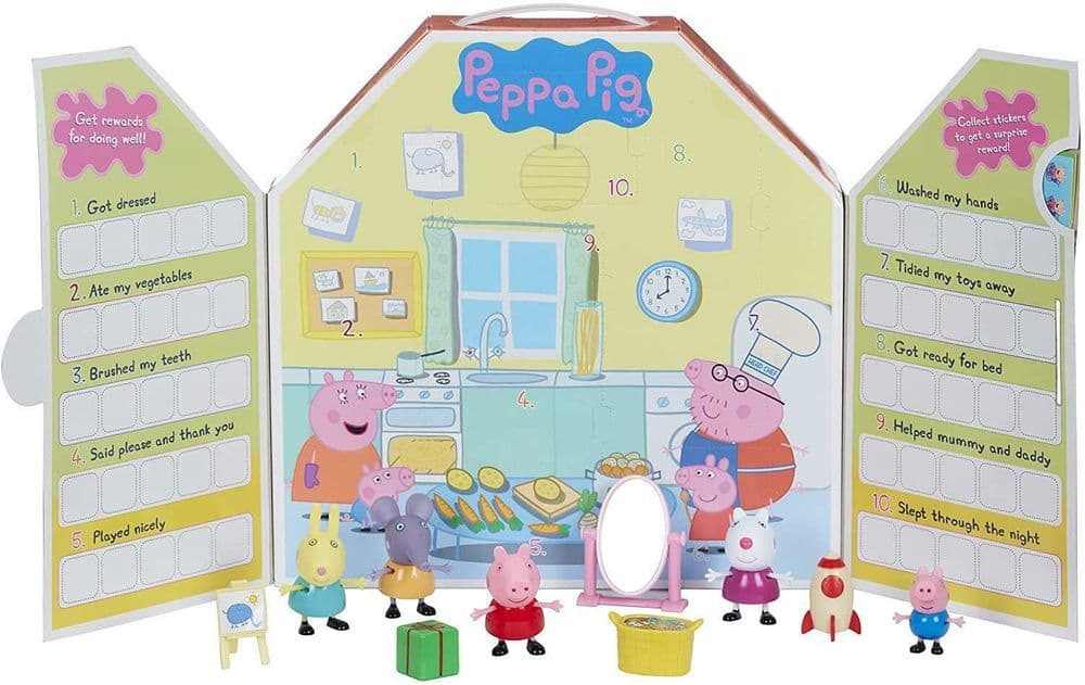 Peppa Pig REWARD CHART with 5 Figures & Accessories