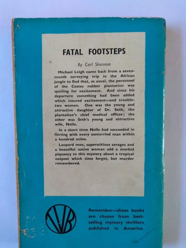 BOARDMAN BOOKS FATAL FOOTSTEPS by CARL Shannon No 117 Paperback