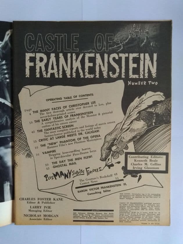 CASTLE OF FrankENSTEIN VOL 1 NO 2 1962