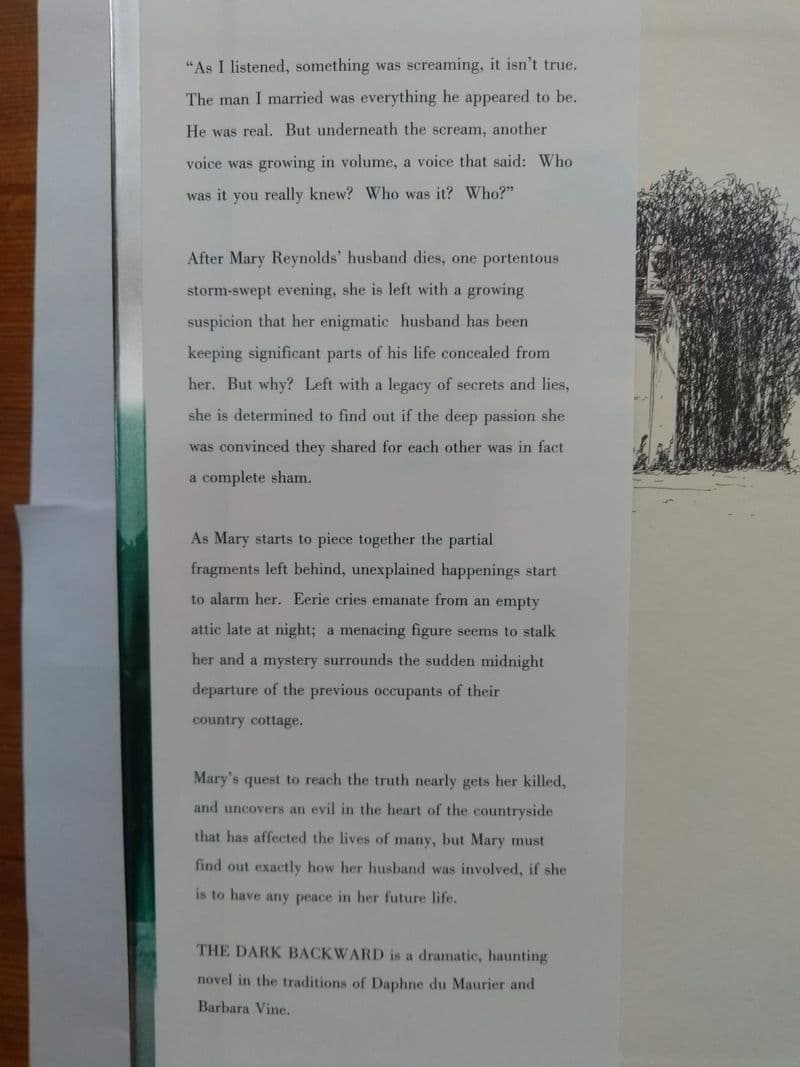 THE DARK BACKWARD BY GREGORY HALL HARDBACK