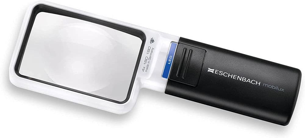 Eschenbach Mobilux 15114 LED Illuminated Handheld 4X Magnifier 75x50mm