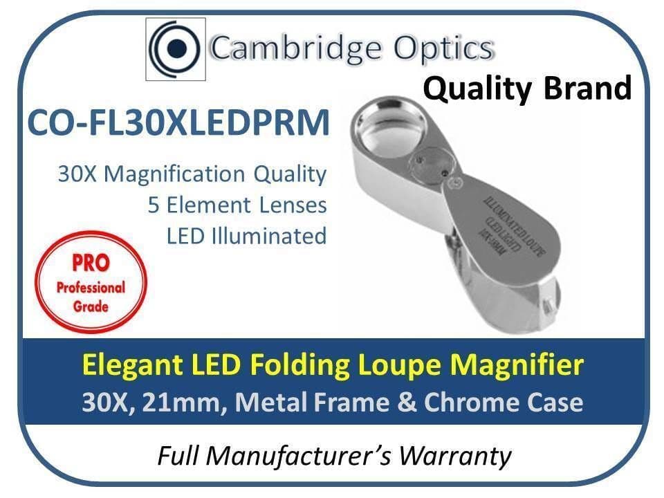 LED Folding Loupe Magnifier 30XPRO Excellent lens and very bright