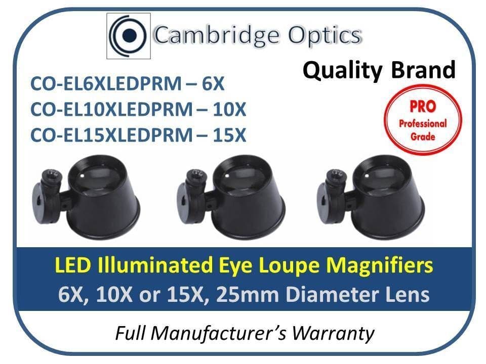 LED Illuminated Eye Loupe 15X 25mm Diam PRO