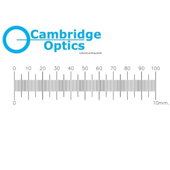 Metal and Glass Microscope Calibration Slide 10mm 100um intervals for ...