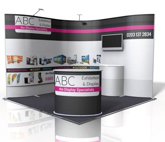WAVE EAZY POPUP EXHIBITION BANNER STAND DISPLAY SYSTEM CURVE