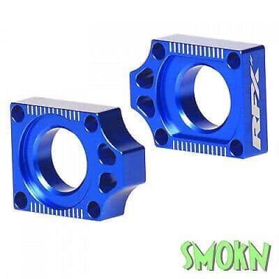 Yamaha YZF Axle Blocks Rear YZ-F 250 450 09-13 RFX Chain Adjusters CNC Blue