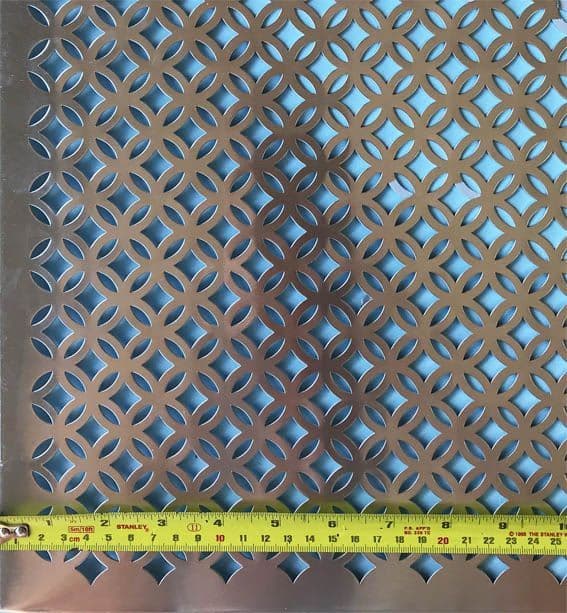 Filigree grille anodised silver finish perforated screening panel