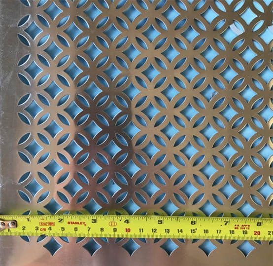 Filigree grille anodised silver finish perforated screening panel