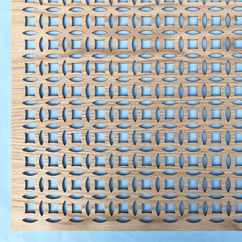 Filigree Oak veneer faced perforated MDF screening panel