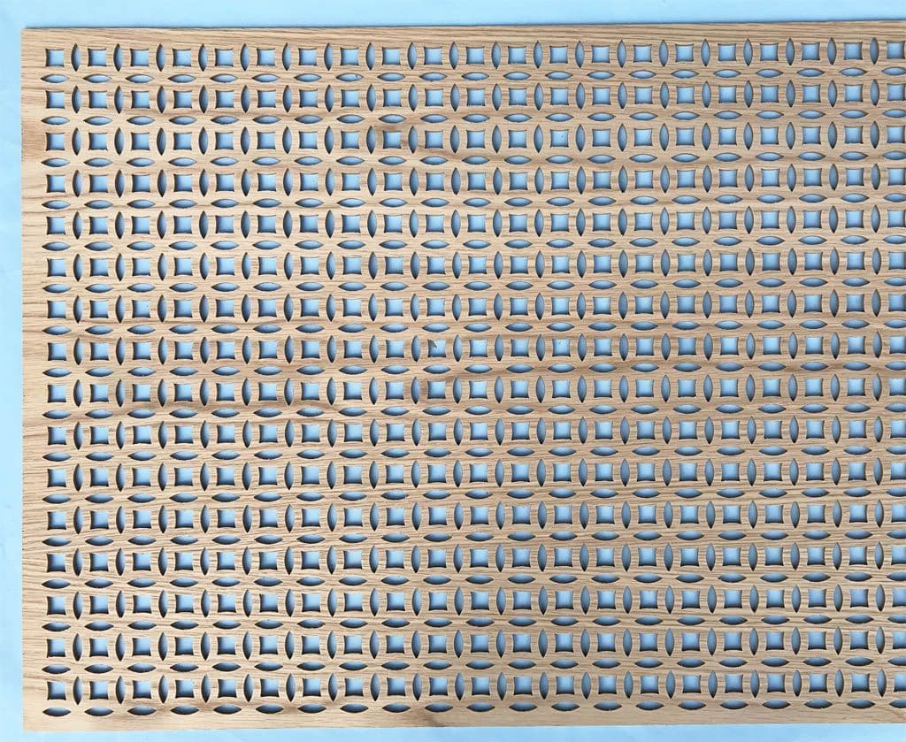 Filigree Oak veneer faced perforated MDF screening panel