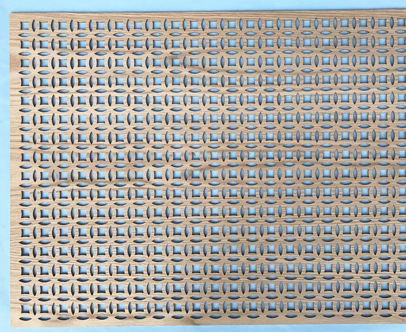 Filigree Oak veneer faced perforated MDF screening panel