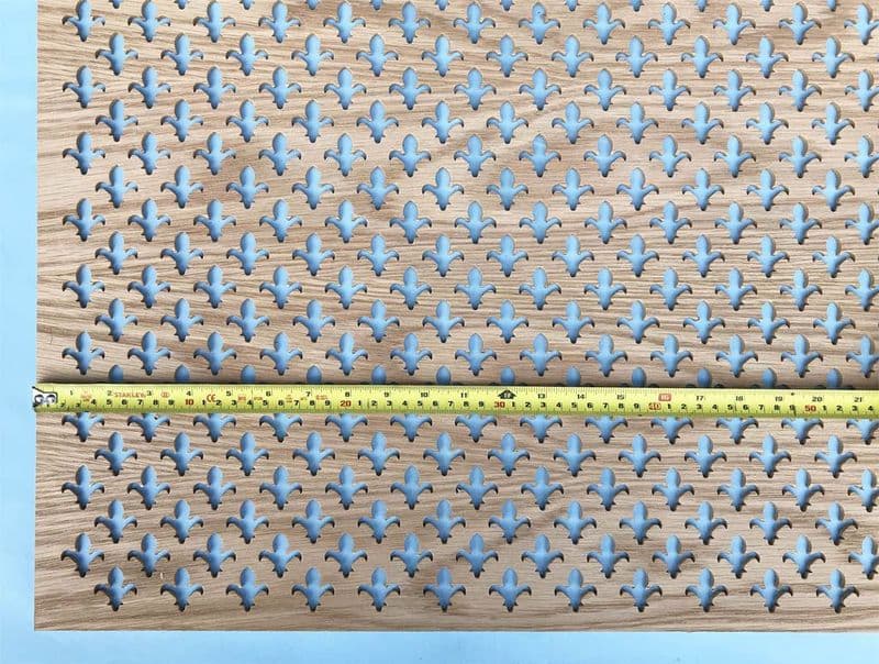 Fleur de lys Oak veneer faced perforated MDF screening panel