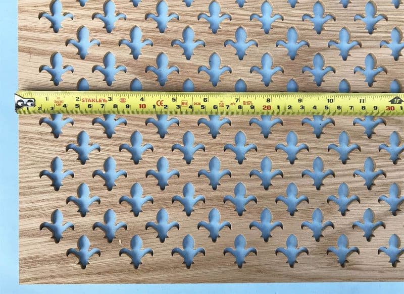 Fleur de lys Oak veneer faced perforated MDF screening panel