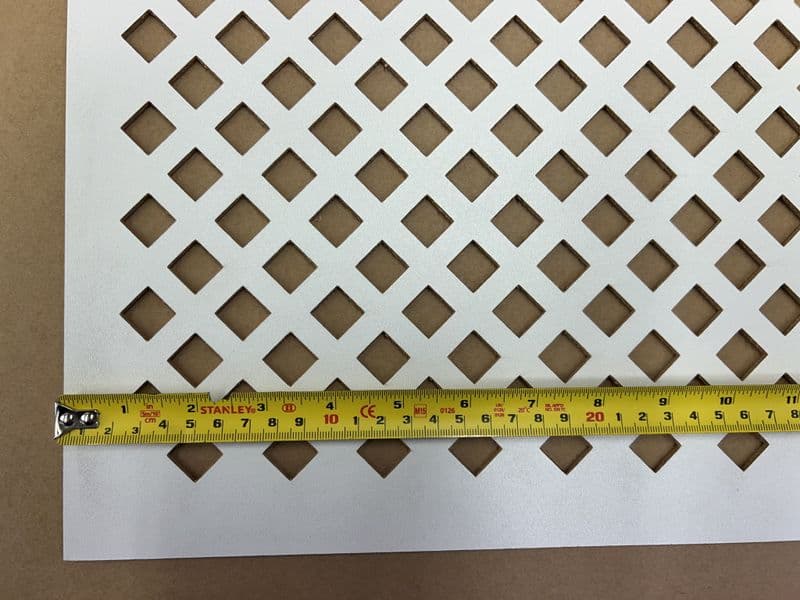 Manilla large (diamond) white faced perforated MDF screening panel grille