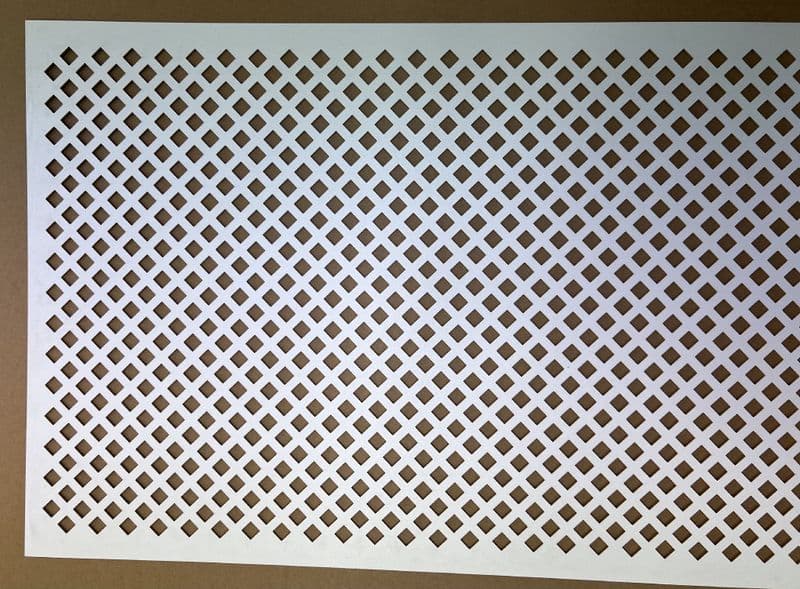 Manilla large (diamond) white faced perforated MDF screening panel grille