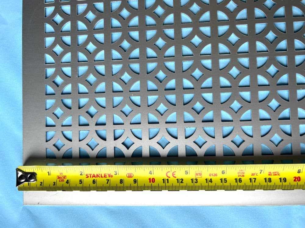 Ockley grille silver finish perforated screening panel