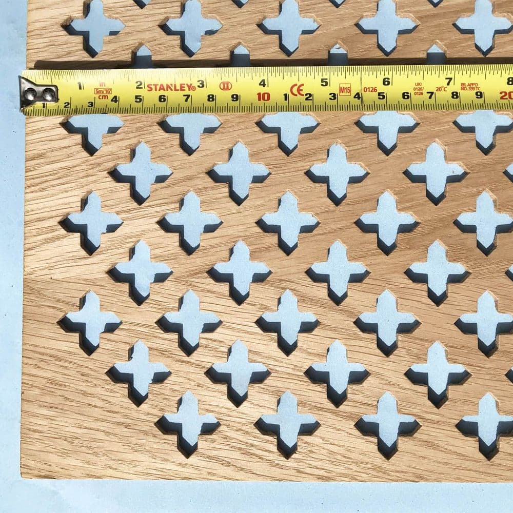 Oregon large cross Oak veneer faced perforated MDF screening panel