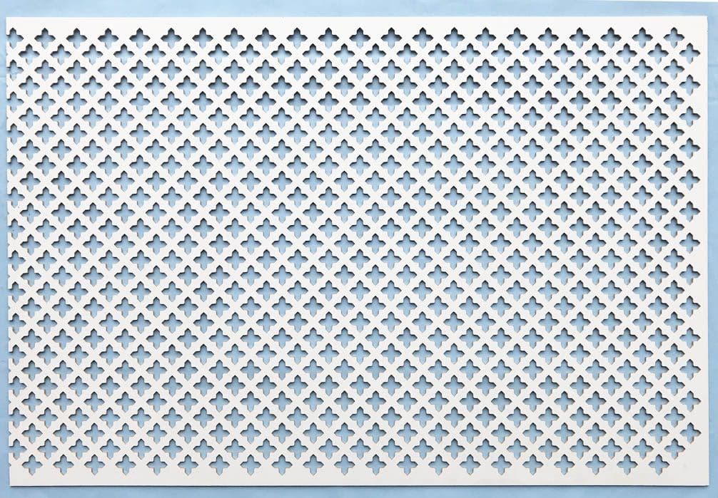 Oregon (large pointed cross) white faced perforated MDF decorative ...