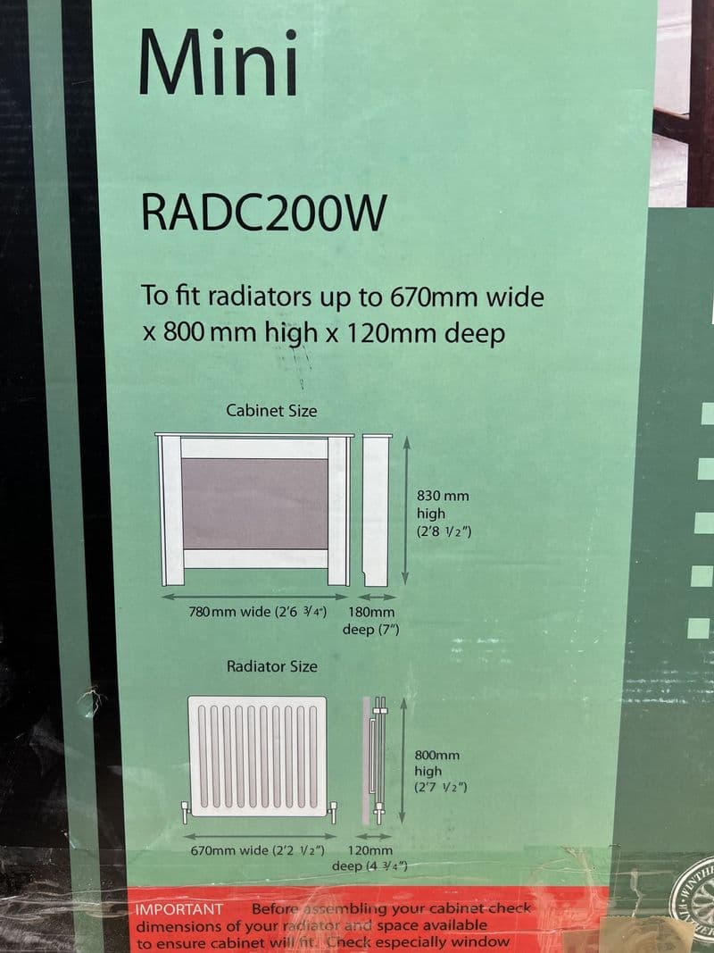 satin white radiator cover small size