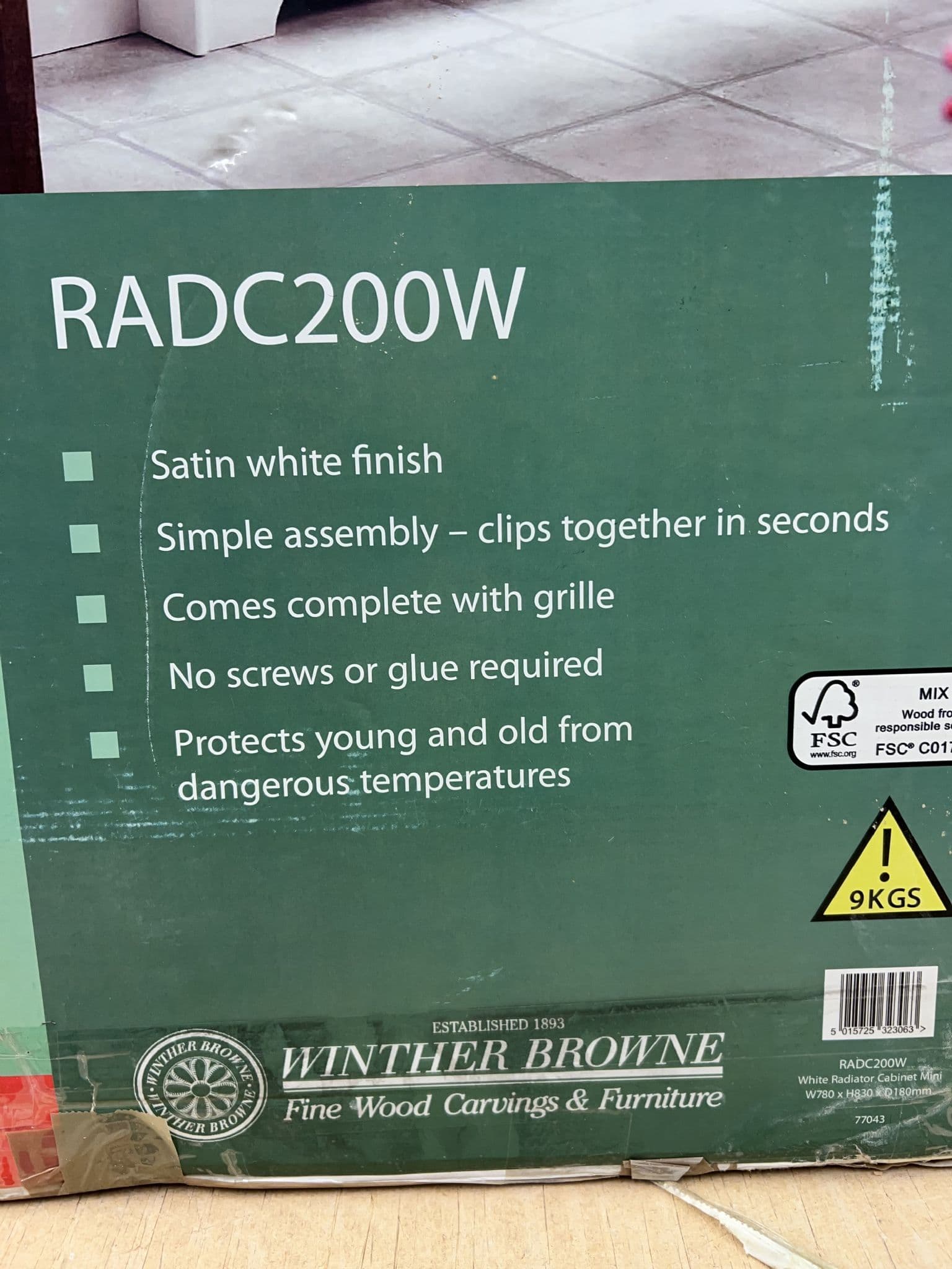 satin white radiator cover small size