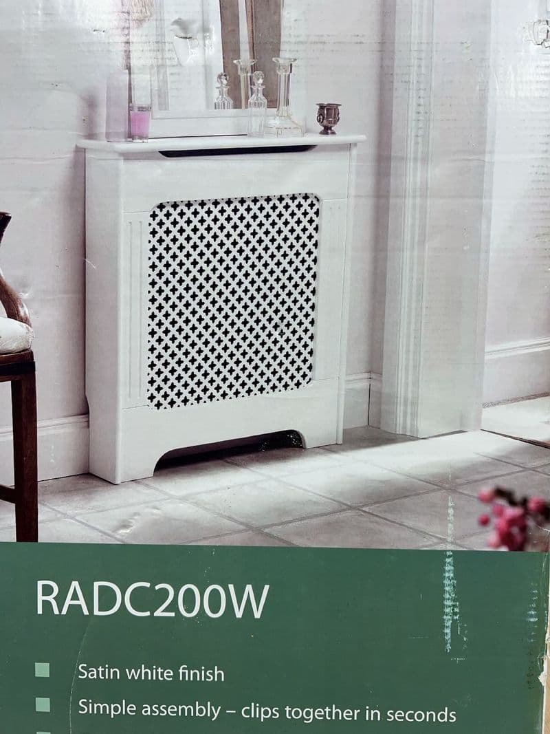 satin white radiator cover small size