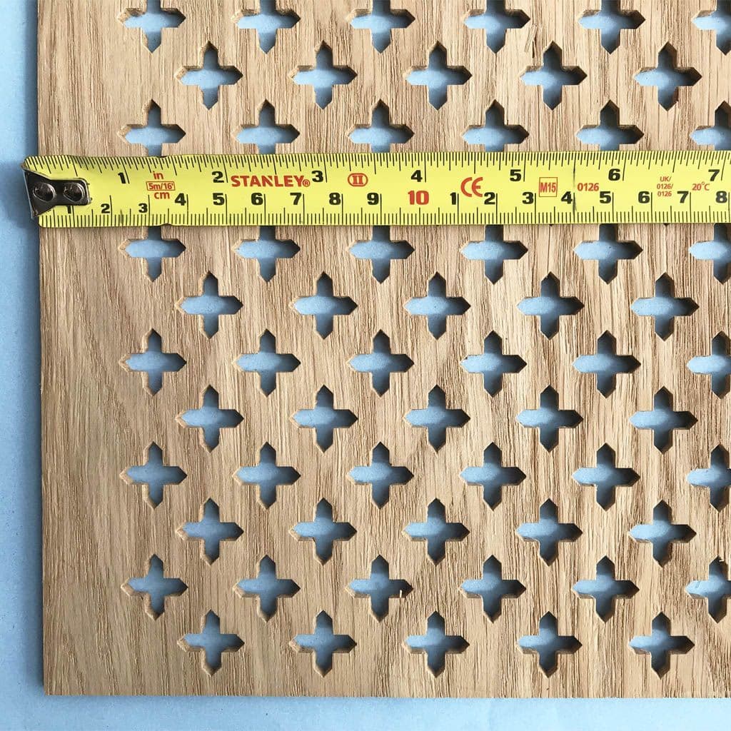 Small Cross Oak veneer faced perforated MDF screening panel
