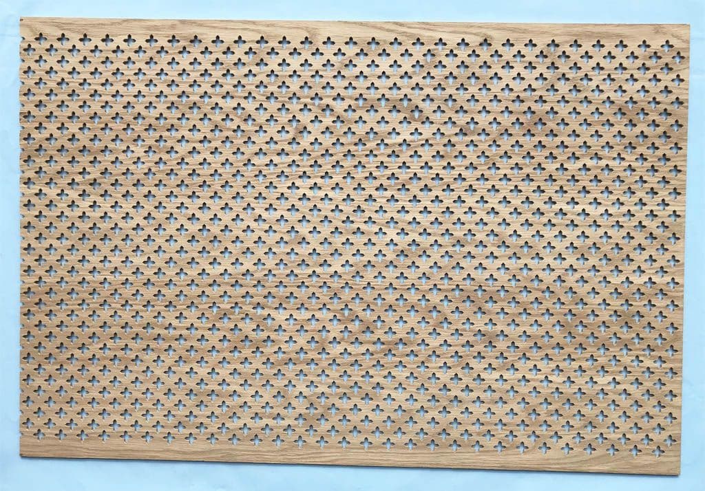 Small Cross Oak veneer faced perforated MDF screening panel