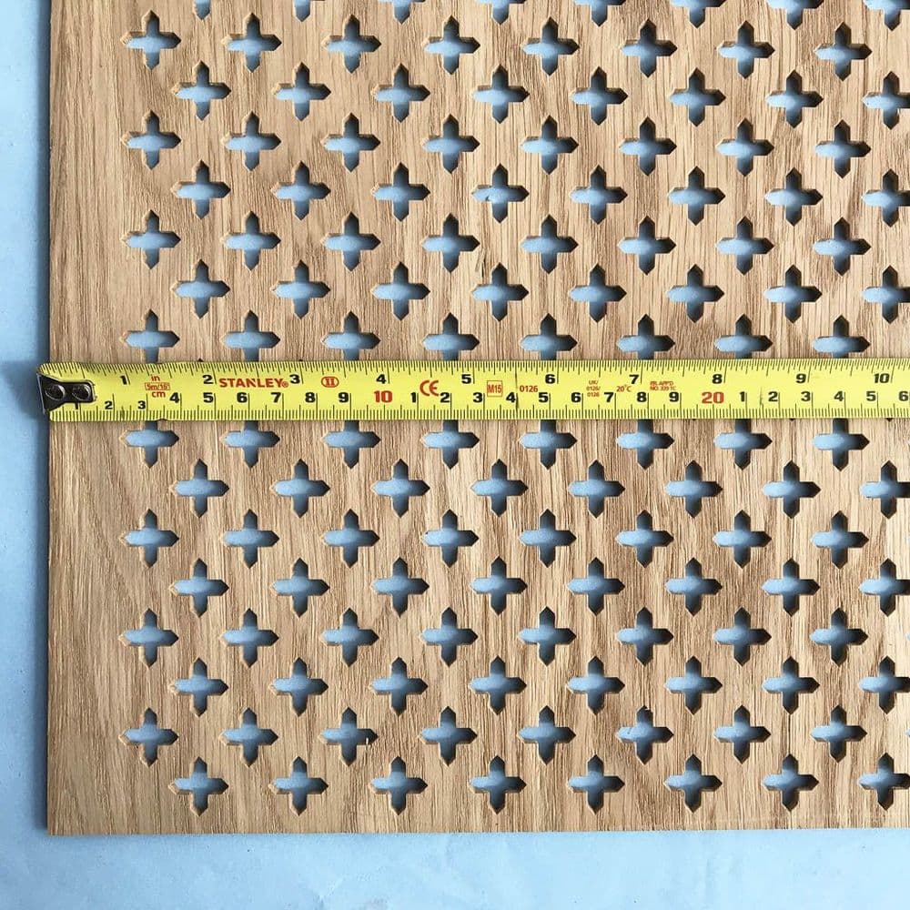 Small Cross Oak veneer faced perforated MDF screening panel