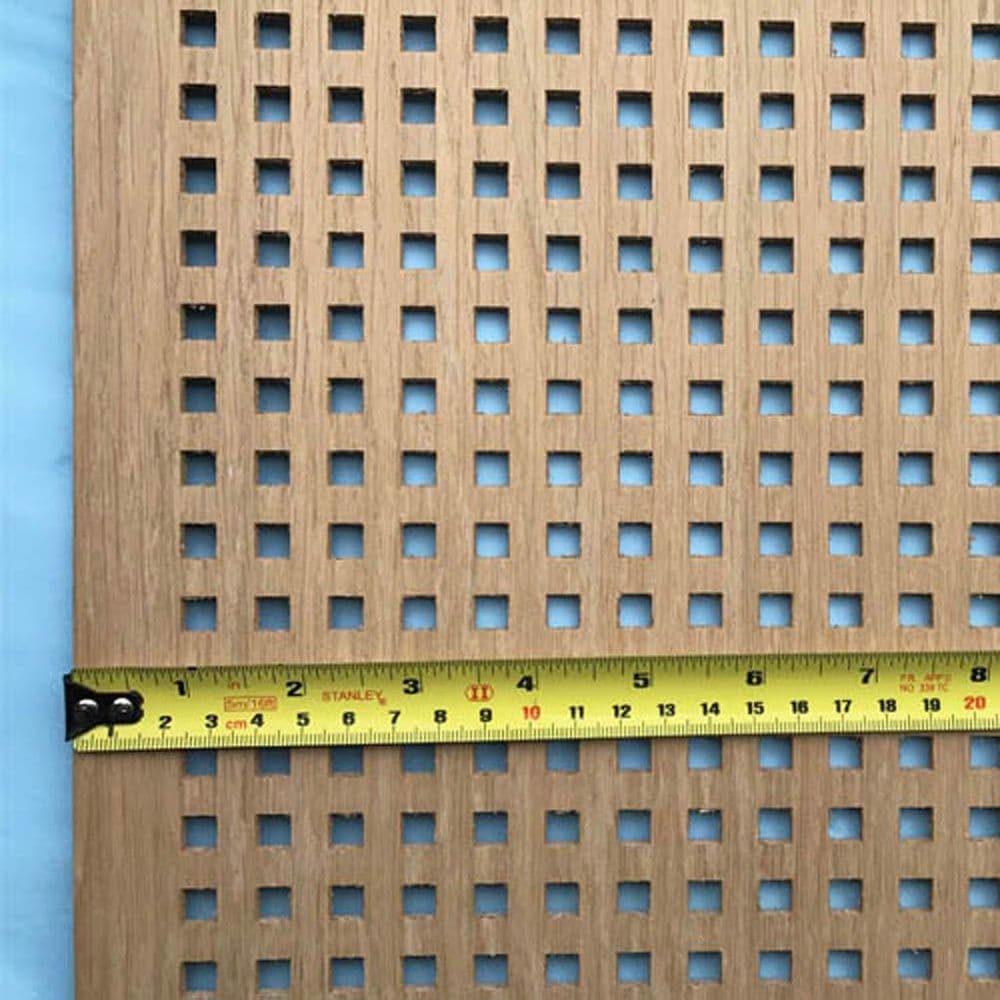 Square Oak veneer faced perforated MDF screening panel