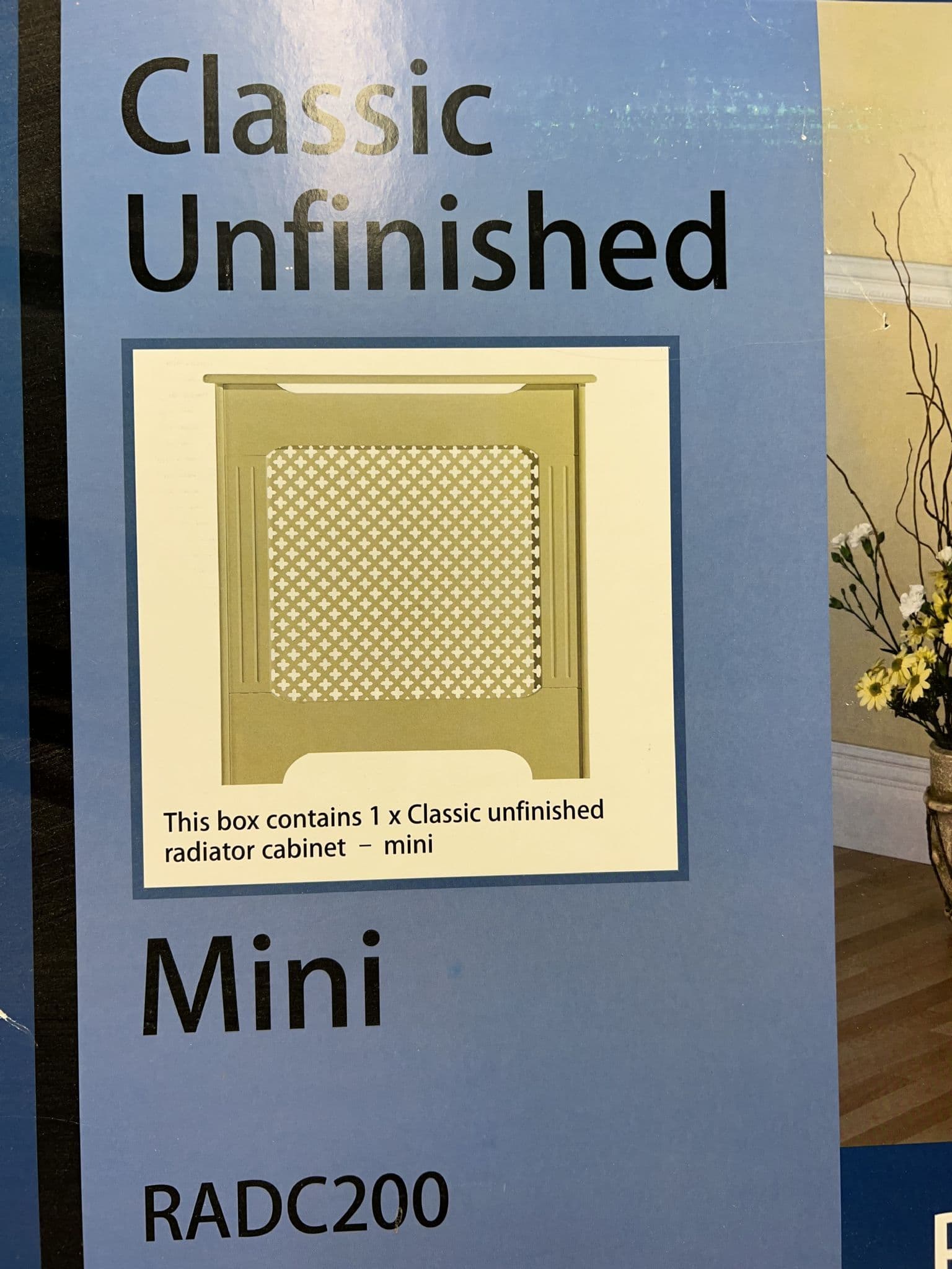 Untreated MDF radiator cover small size