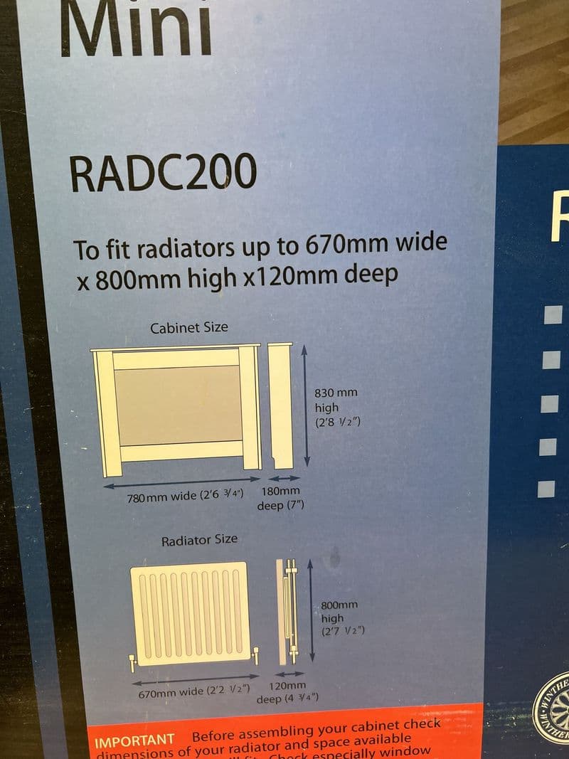 Untreated MDF radiator cover small size